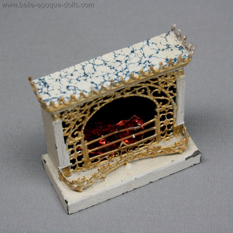 Antique Dolls House Furniture / Antique Miniature Fire-place - by ...