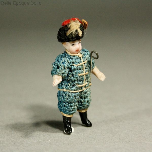 Antique Miniature Dolls / Antique All-Bisque Tiny Doll - Officer in ...