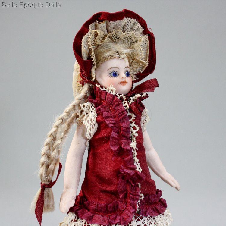 Antique Miniature Dolls / French Solid-domed All-bisque Mignonette with ...